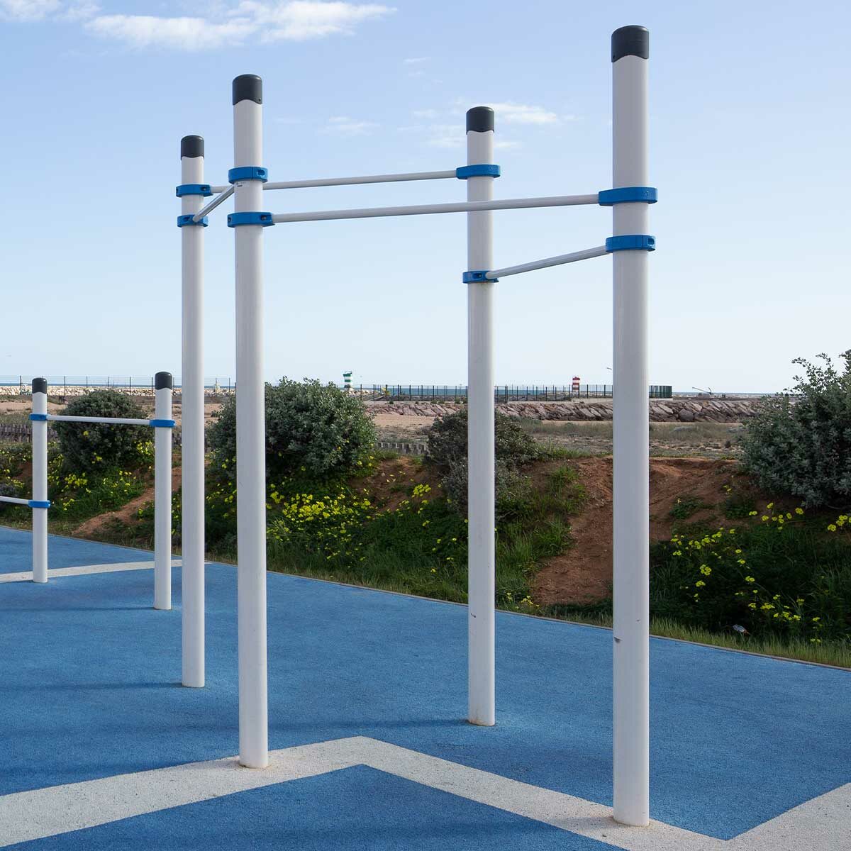 Reckstangen doppeltes Dreieck - Calisthenics Station mit 5 Reck